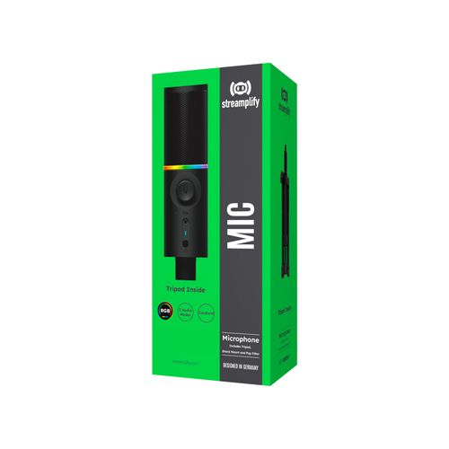 Microfono Gamer Streamplify Mic-48-Rgb-Tp-Bk-Incluye Soporte de Trípode ...